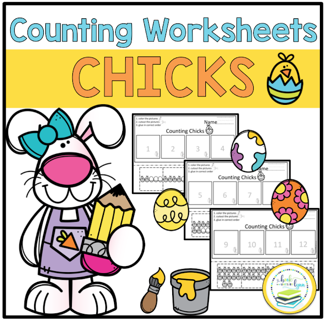 EASTER COUNTING CHICKS WORKSHEETS ~ Book Units by Lynn