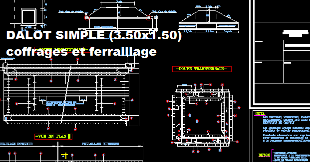 DALOT SIMPLE BIAIS (3.50x1.50) - COURS EN BTP ET GÉNIE CIVIL