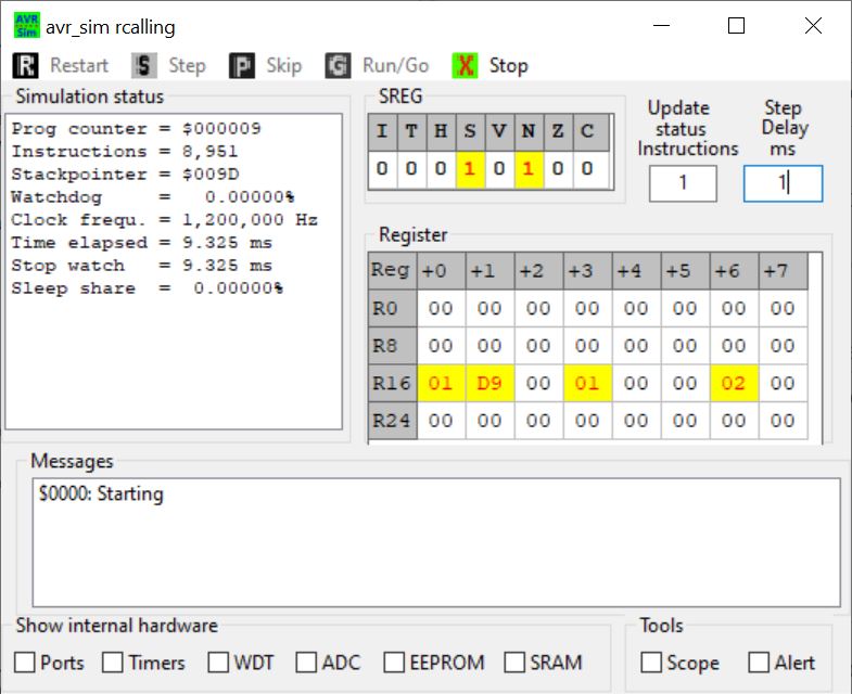 One circuit a week: 0000 0000 0110 1000