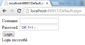 Programmer's Ranch: C# Security: Bypassing a Login Form using SQL Injection