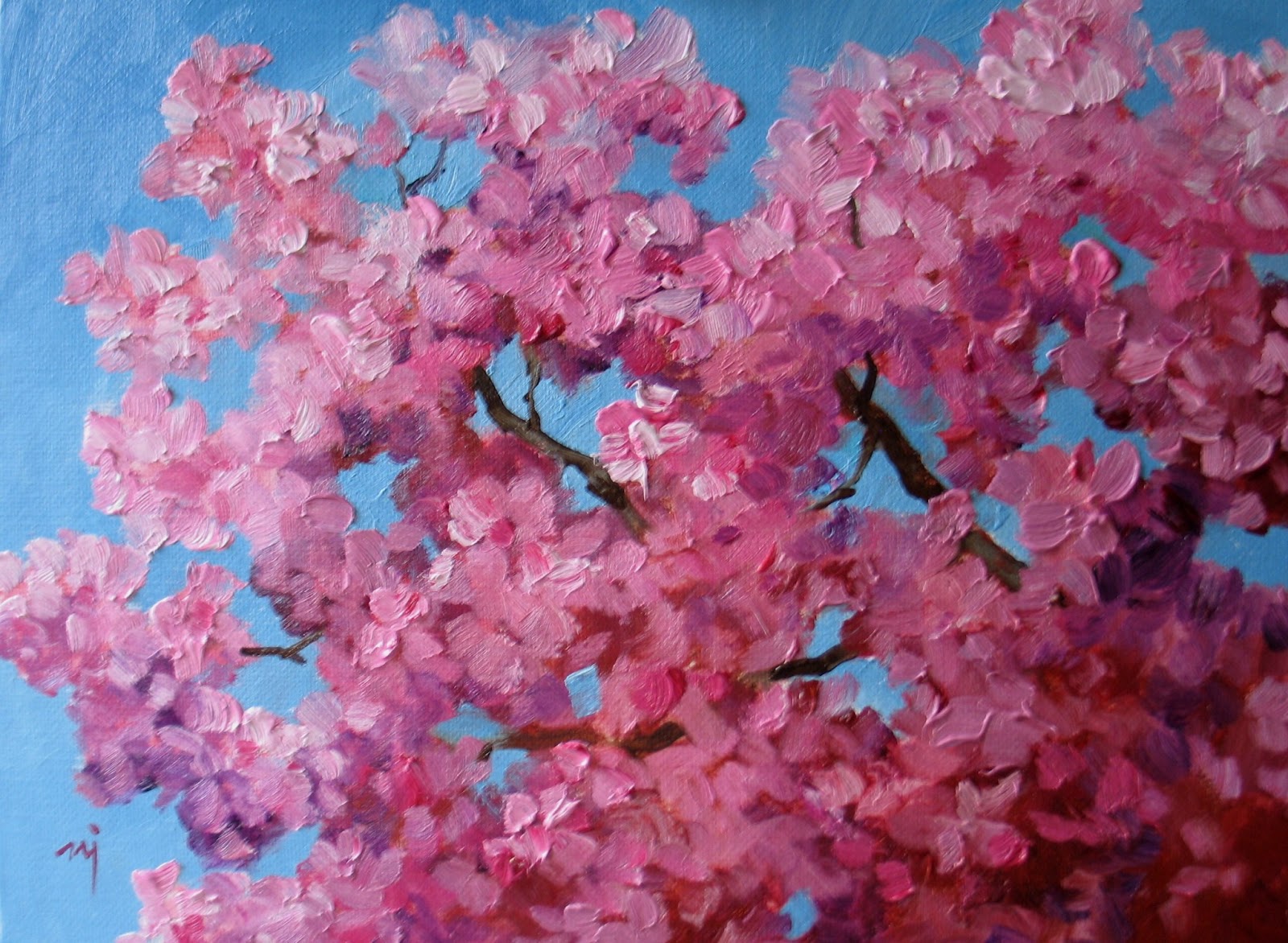 Nel's Everyday Painting: Flowering Trees - SOLD