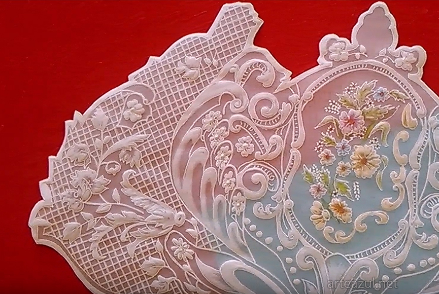 Leque em pergamanoArteAzul'Atelier