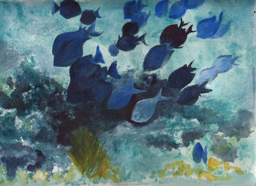 Bunny's Artwork: Underwater Fish Watercolor Painting