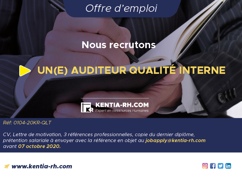 UN(E) AUDITEUR QUALITÉ INTERNE