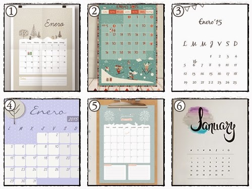 Imprimibles Molones: Calendarios de Enero para el 2015