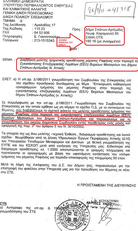 ΠΕΡΙΒΑΛΛΟΝ+ΑΝΑΠΤΥΞΗ SPATA-ARTEMIDA: ΣΤΑ ΧΕΡΙΑ ΤΩΝ ΤΕΧΝΙΚΩΝ ΥΠΗΡΕΣΙΩΝ ...