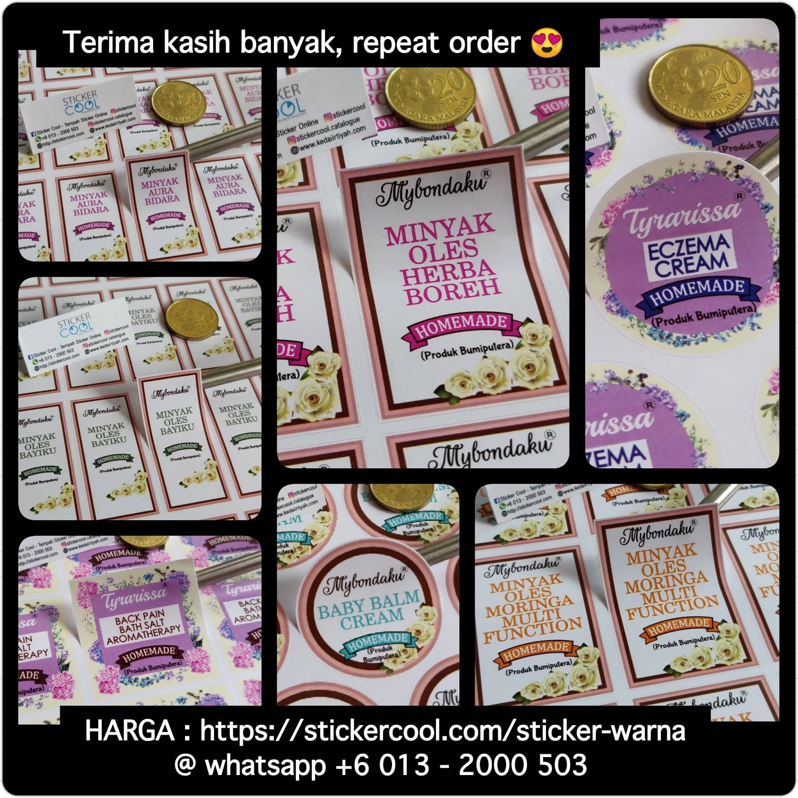 Sticker Cool - Tempah Sticker Online: Previous Order (STICKER WARNA) 1