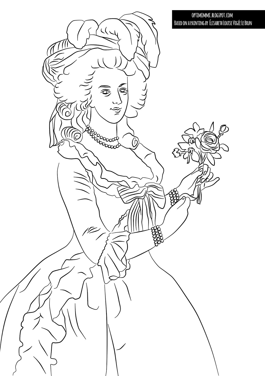 Marie Antoinette Coloring Page Coloring Pages