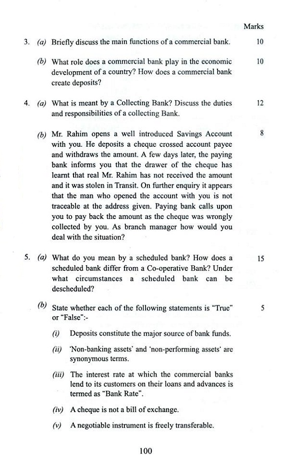 Laws and Practice of Banking Question 2011-2018 - Banking Diploma Education