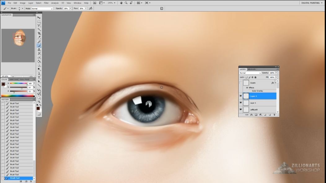 tutorial photoshop Realistic digital_painting ) | 35.000 ~ tutorPLUS
