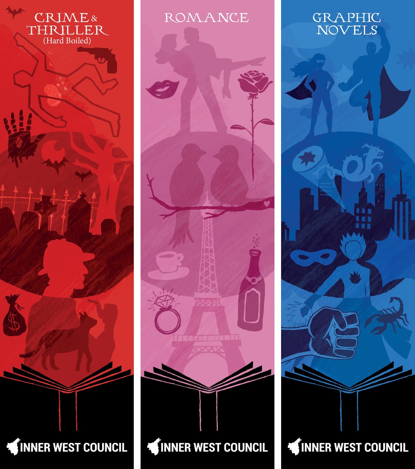 Genre Bookmarks for my local library | John D-C Illustration and ...