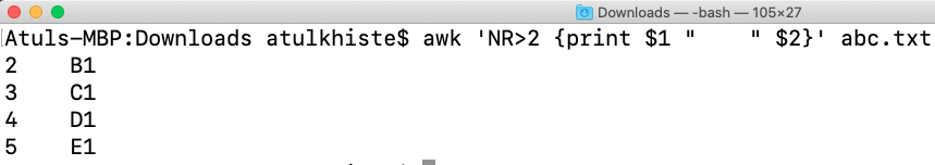 AWK one liners [part two]