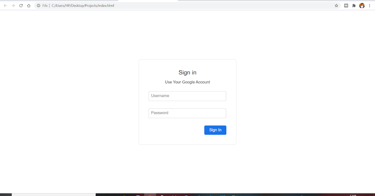 Create Google Login Page
