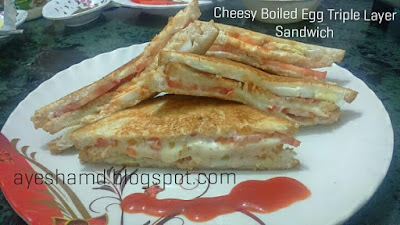 4 Foodies: Cheesy Boiled Egg Triple Layer Sandwich