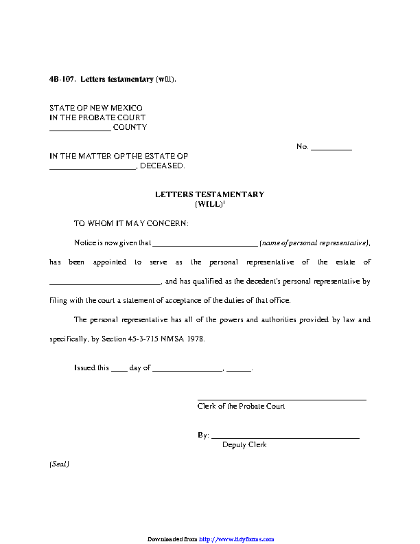 Letter Of Testamentary ~ Thankyou Letter