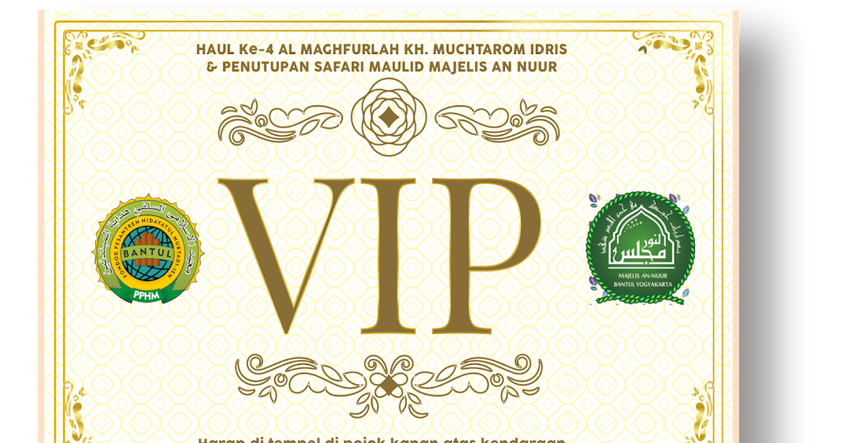Siddicq Studio: Sticker VIP pengajian Haul dan sholawat PPHM Tajeman