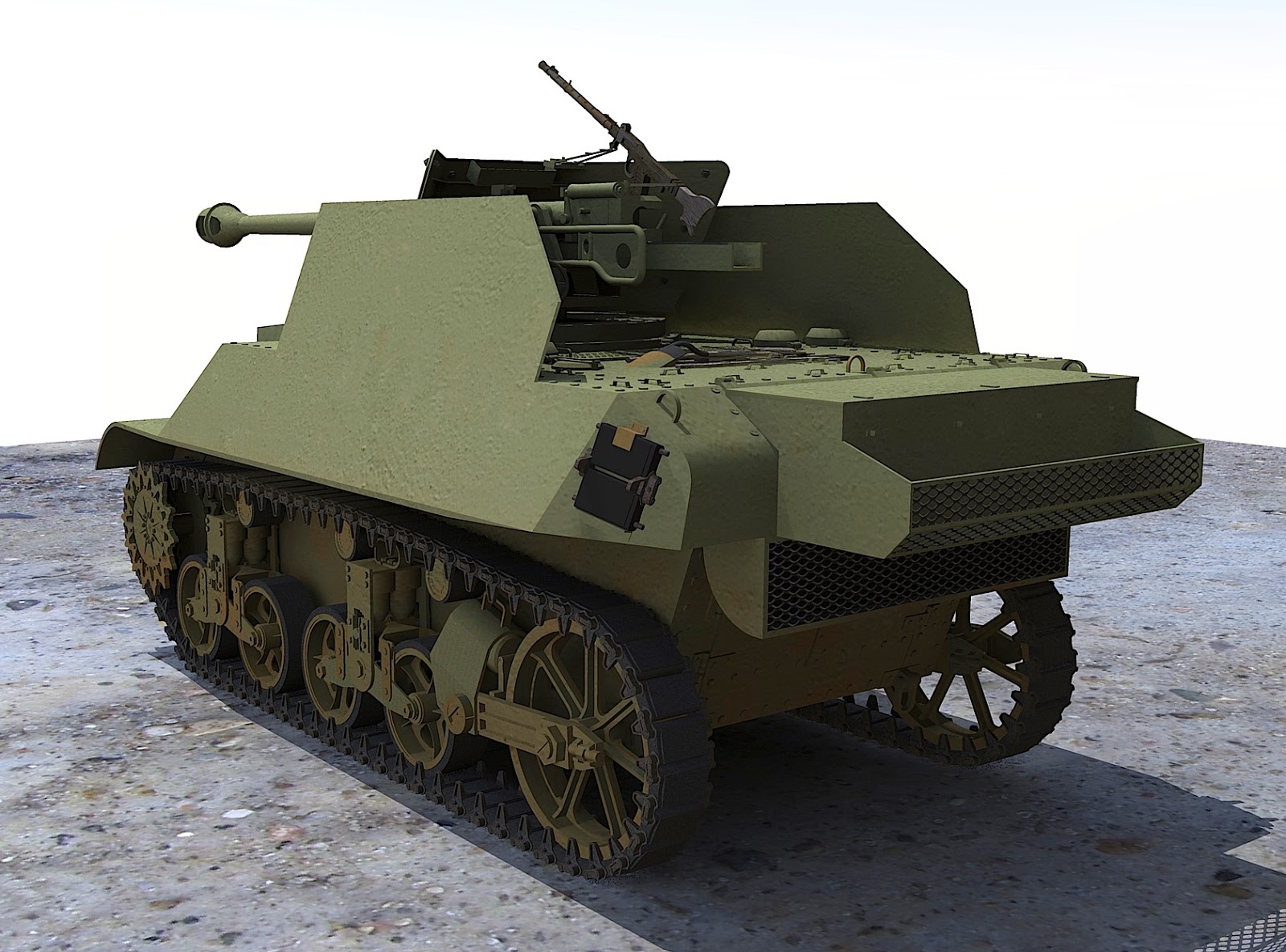 SketchUP Power 草圖力量: STUART-PAK (M3A3 with 7.5cm Pak 40 Gun) Southern ...