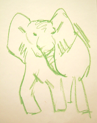 An Elephant a Day: Elephant No. 163: Gesture Drawing