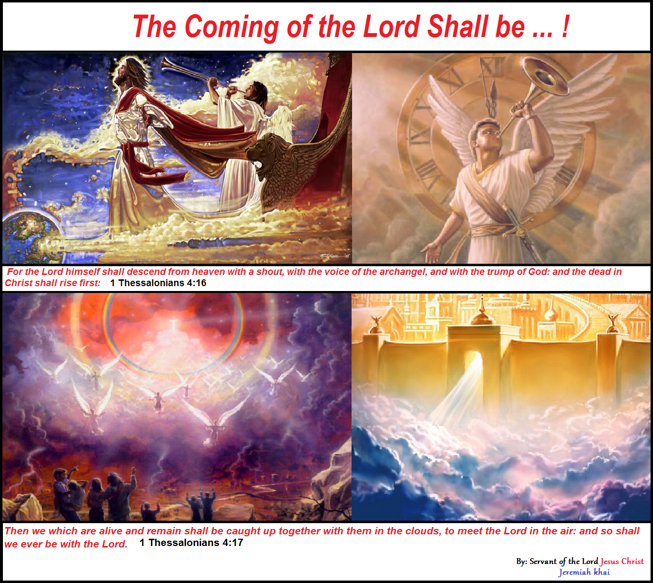 Christ for the world mission: The Coming of the Lord Shall be ... !