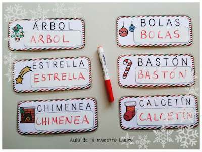 Aula de la maestra Laura: Tarjetas vocabulario-NAVIDAD