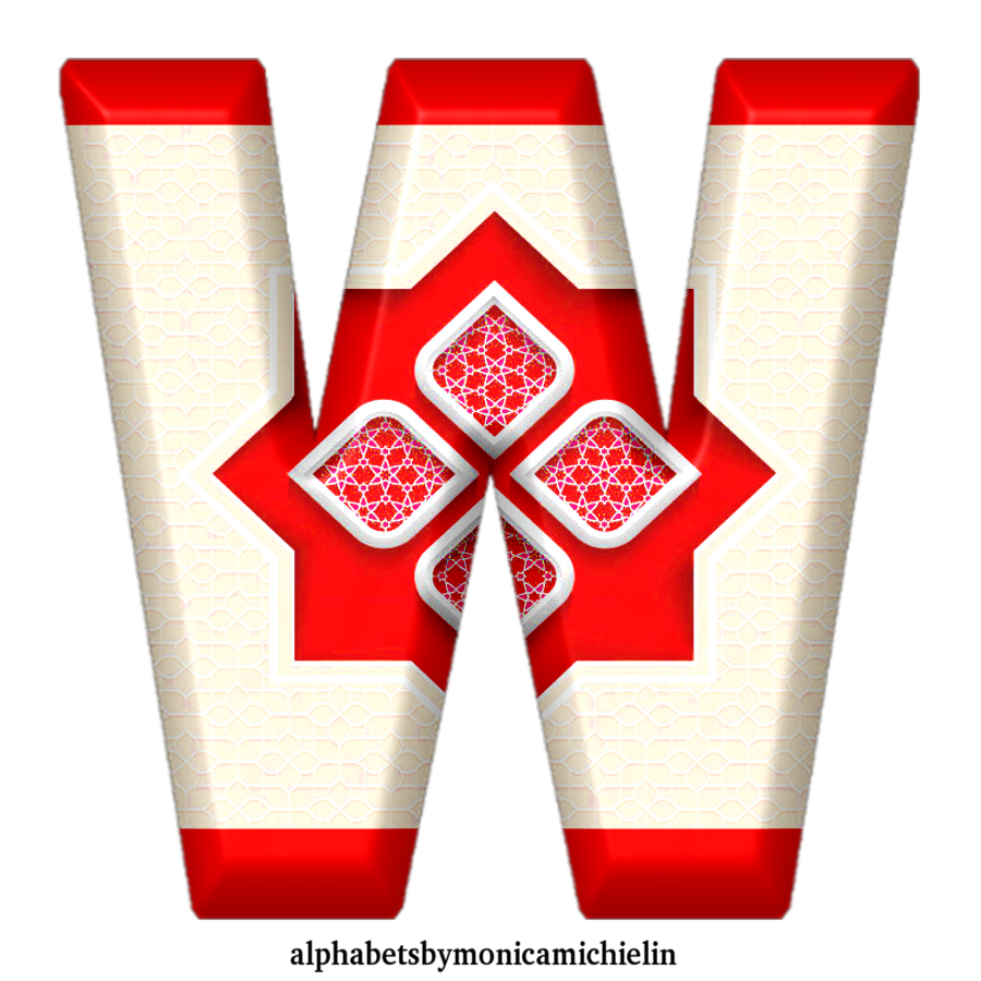 M. Michielin Alphabets: RED ARABIC DAMASK ALPHABET LETTERS PNG AND ...