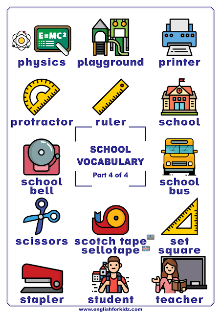 School Vocabulary Posters