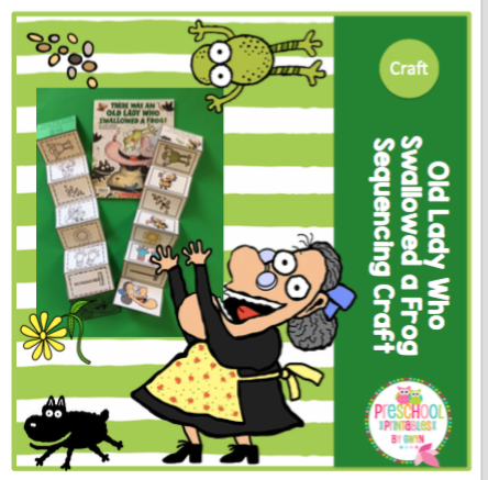Old Lady Who Swallowed a Frog Sequencing Craft ~ Preschool Printables