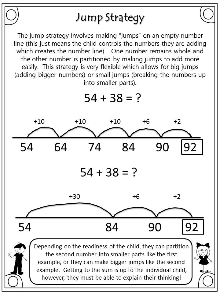 Addition Worksheets Jump Strategy