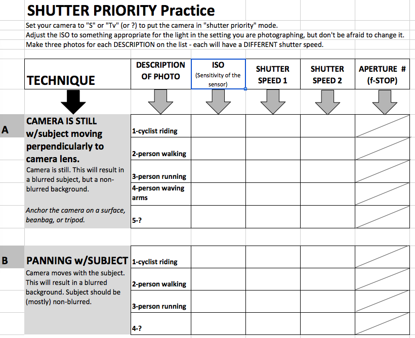 TIMBERWOLF PHOTOGRAPHY: PROJECT #13: SHUTTER PRIORITY (w/worksheet)