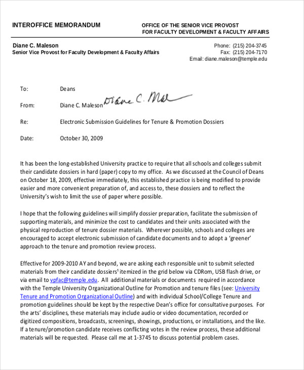 Sample Memorandums ~ Certificate Letter