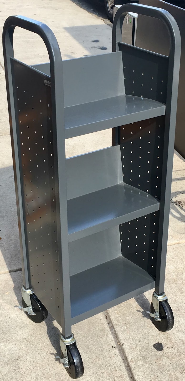 Uhuru Furniture & Collectibles: Narrow Gray 3 Tier Library Cart by ...