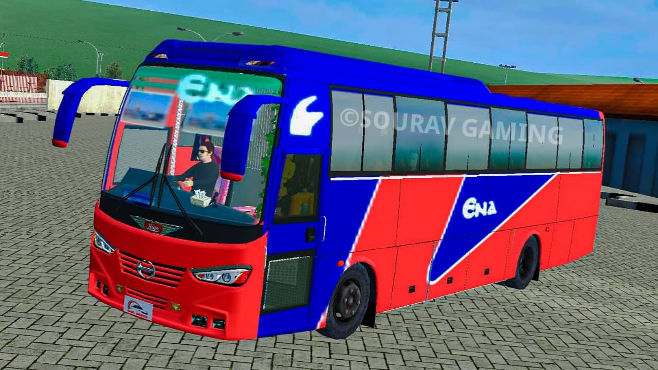 Hino AK 1J Spoiler Bus Mod With Ena Bus Skin For Bus Simulator Indonesia