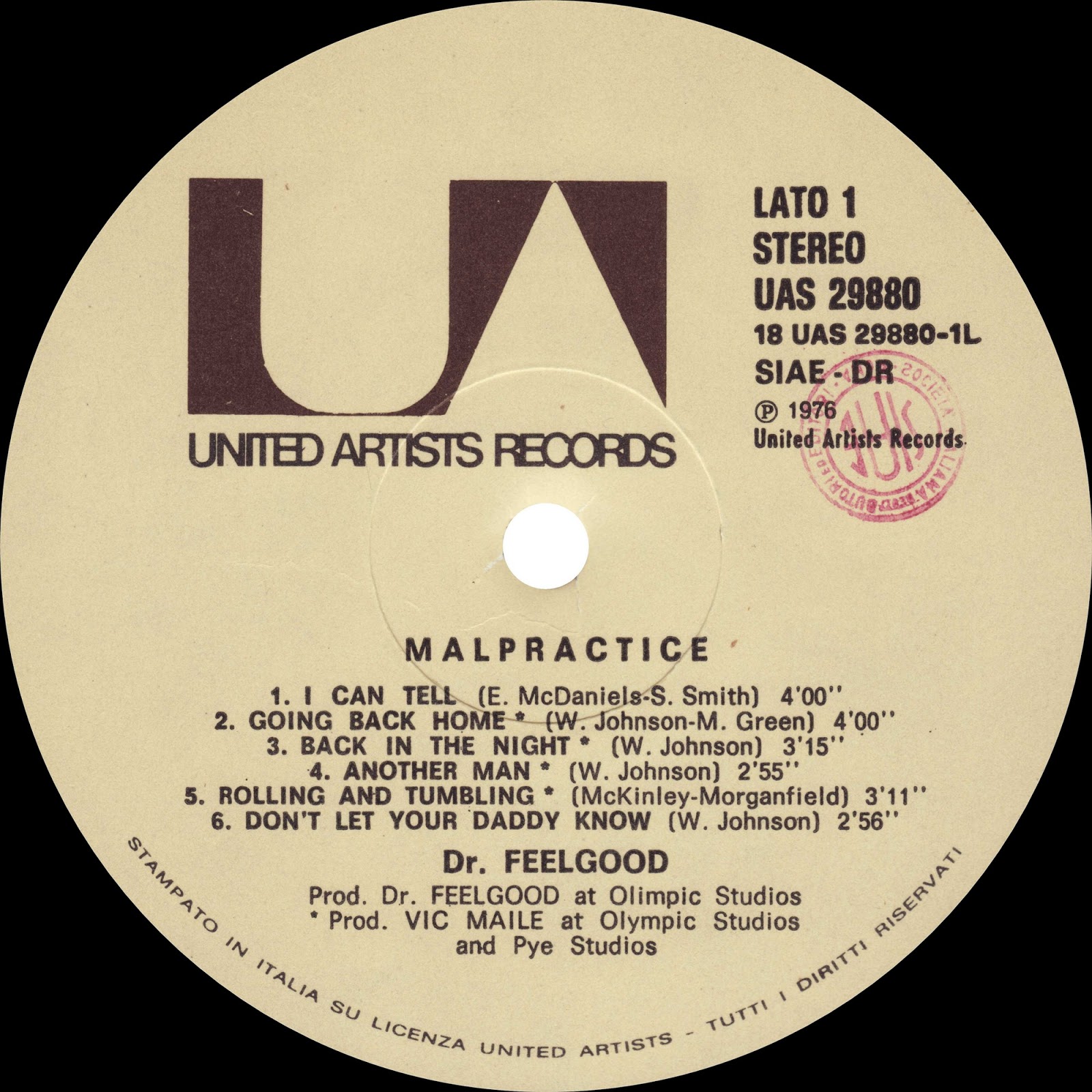 1975 Malpractice - Dr. Feelgood - Rockronología