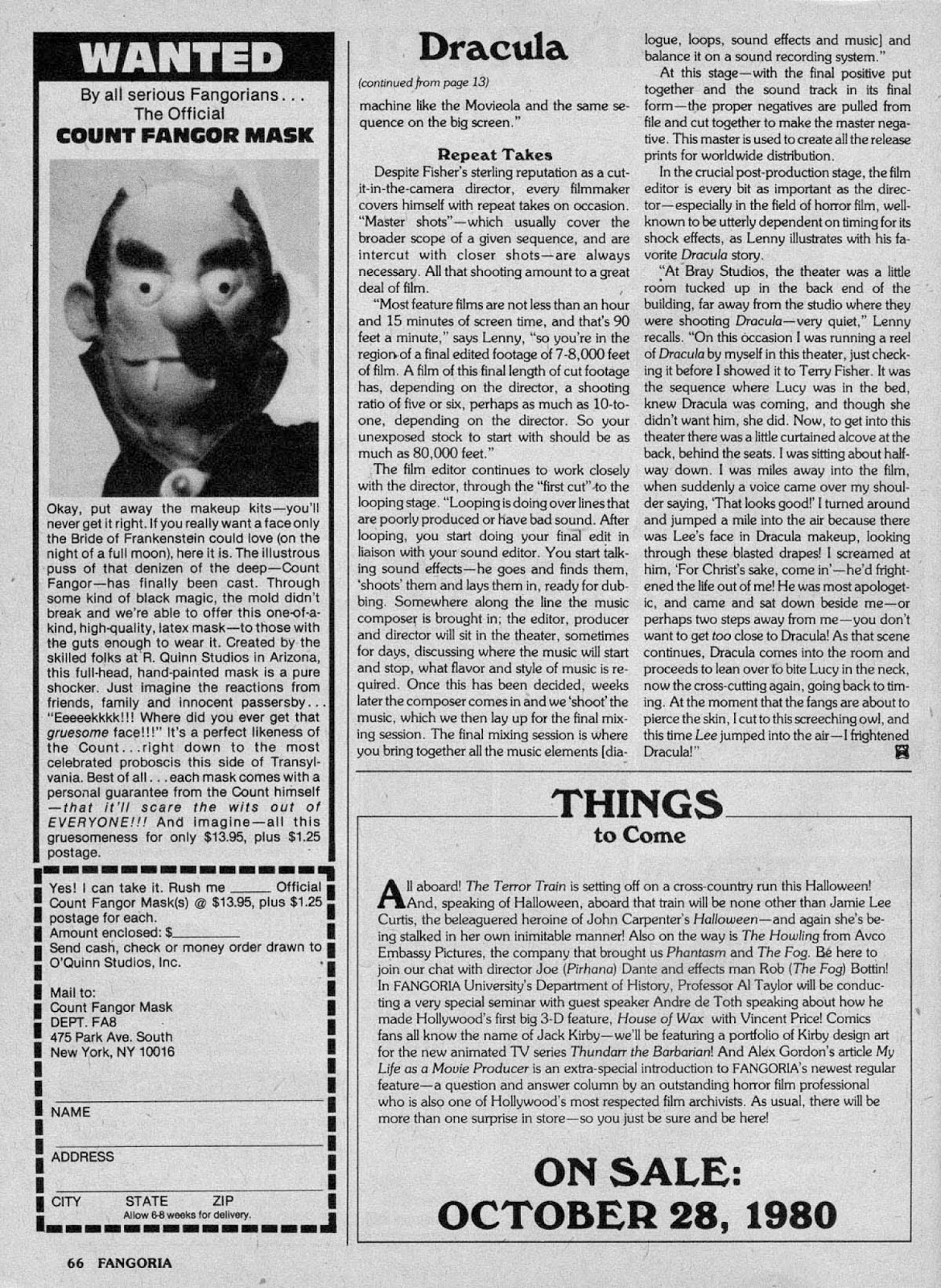 Count Fangor Mask Ad | Blood Curdling Blog of Monster Masks
