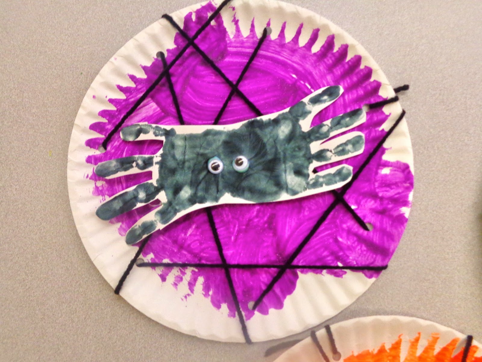 Terrific Preschool Years: Handprint spider and lacing web!