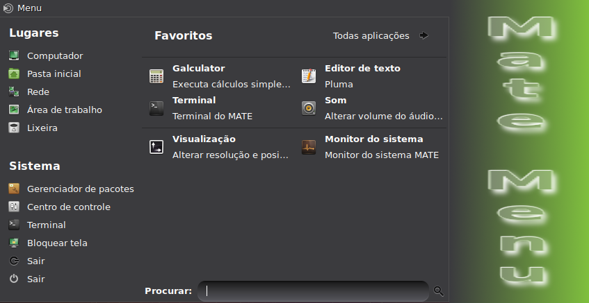 Mate menu para o Mate Desktop no seu Debian, Ubuntu e derivados