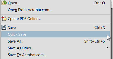 Custom-made Scripts for Adobe® Products: Acrobat / Reader -- Quick Save (FREE)