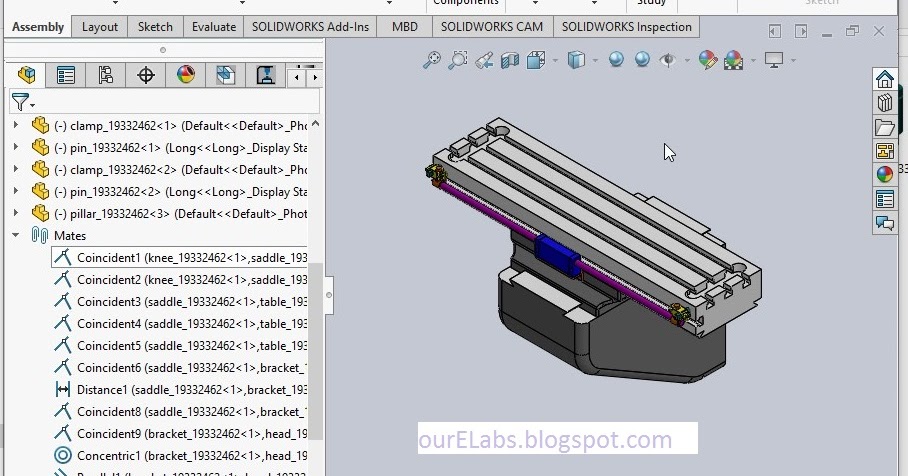 Create mates in Solidworks assembly. ~ Ourengineeringlabs