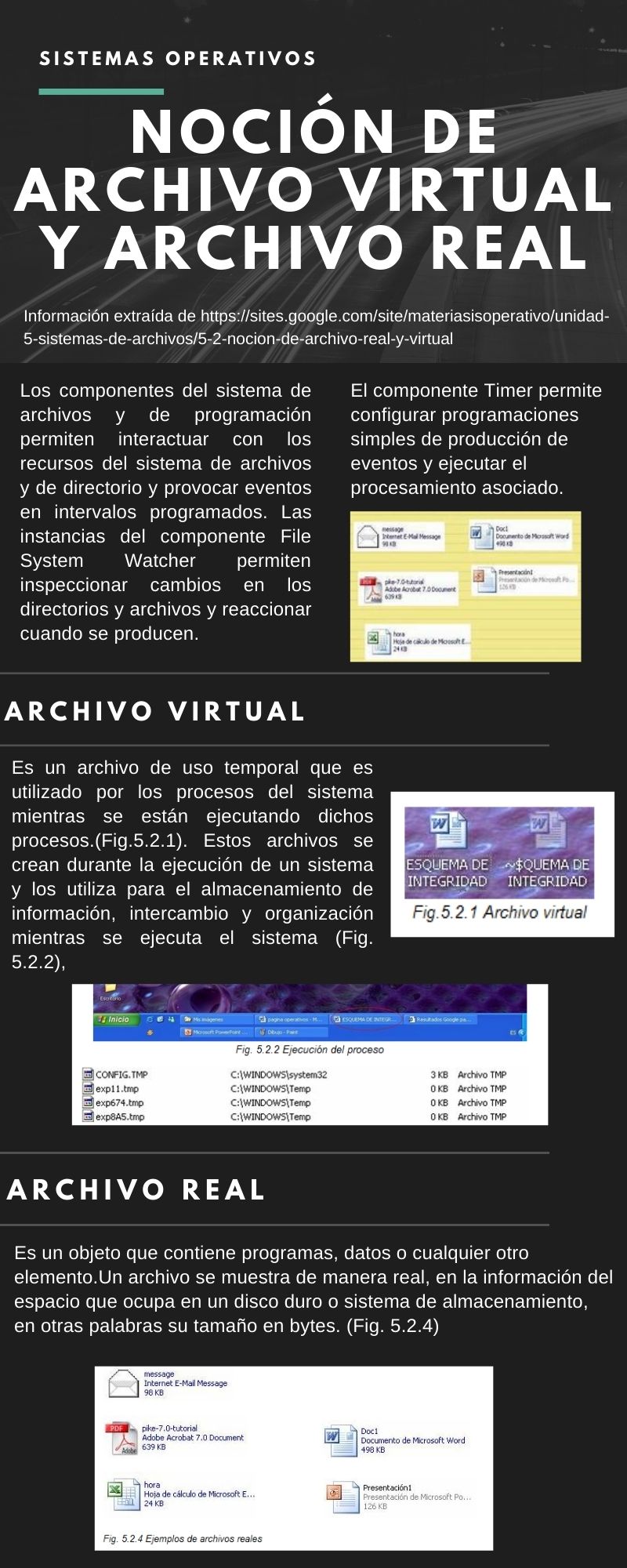 Noción de archivo real y virtual (infografia)