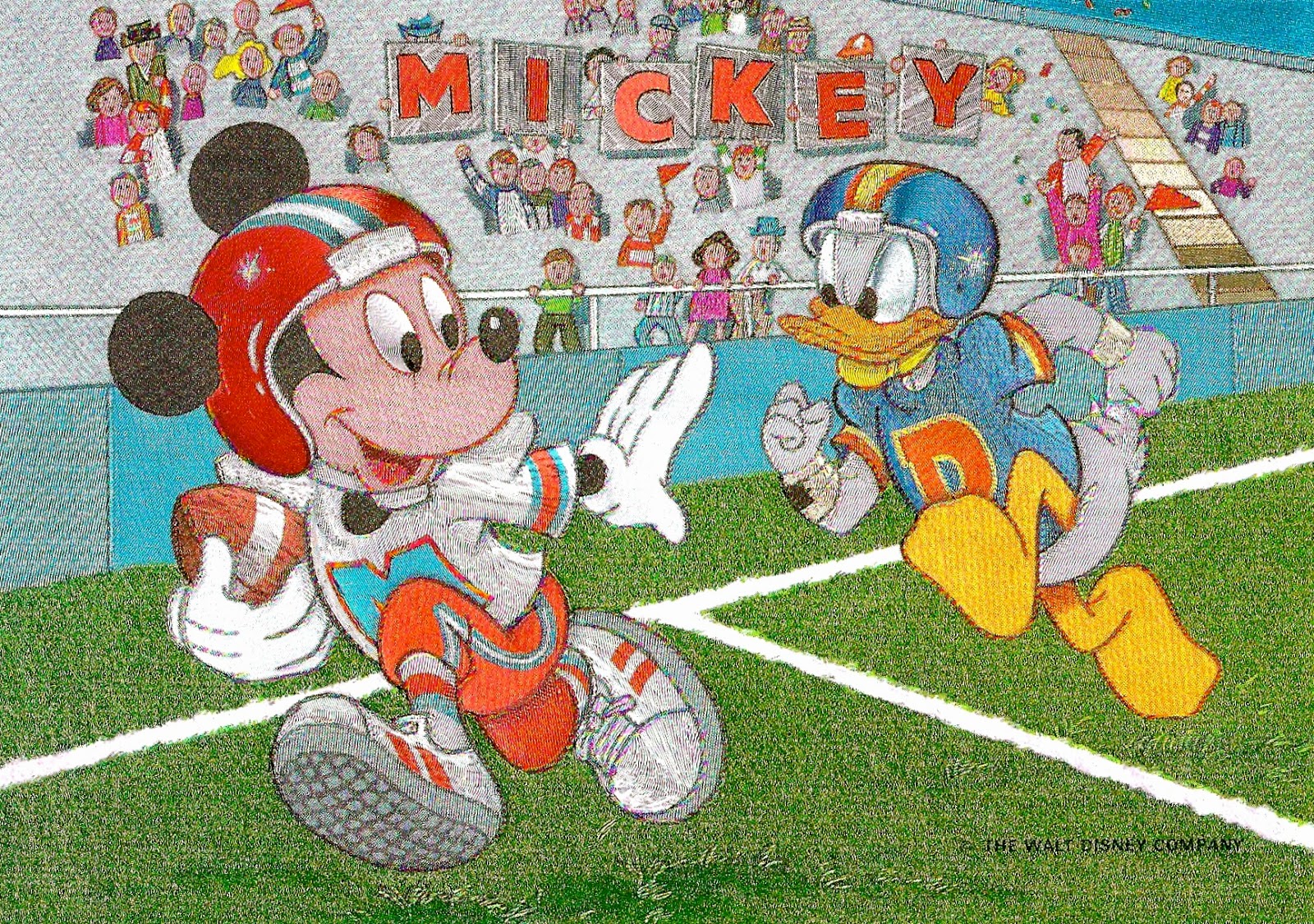 My Favorite Postcards: Mickey Mouse and Donald Duck Playing Football