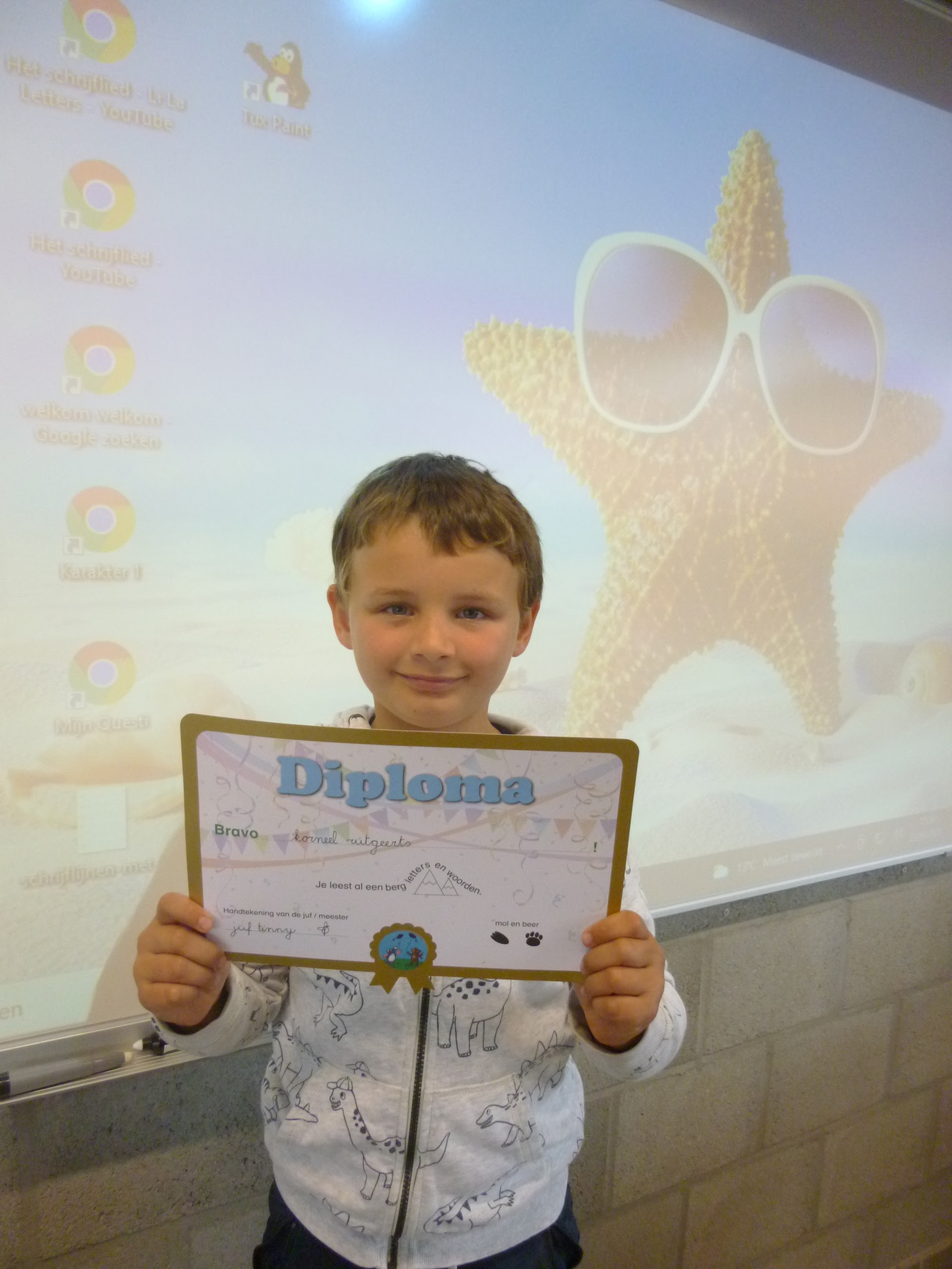 't Steltje eerste leerjaar A: EEN LEESDIPLOMA VAN MOL EN BEER ... DAT ...