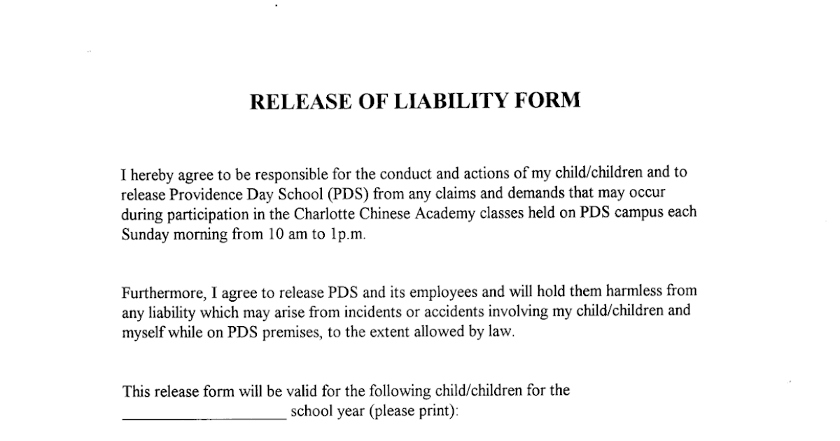 Release Of Liability Letter Template ~ Resume Letter