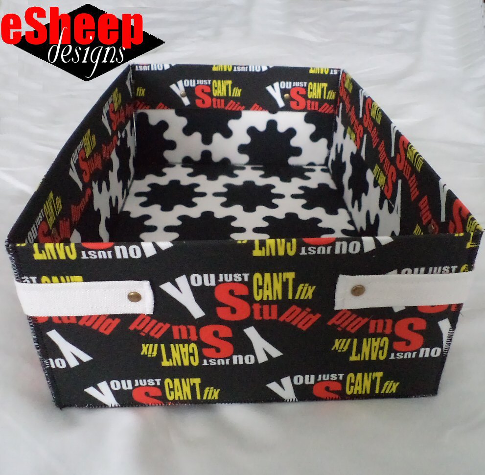 eSheep Designs: Quasi-Tutorial: Easy Fabric Storage Crate