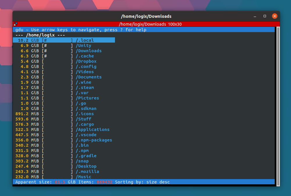 Gdu Is A Fast Console Disk Usage Analyzer Alternative To Ncdu Du Etc Linux Uprising Blog