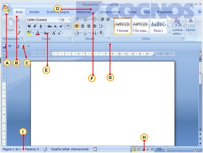 informatica 1: ELEMENTOS DE MICROSOFT WORD