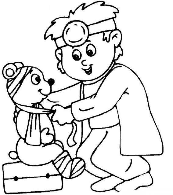 universul copiilor: Imagini de colorat doctor