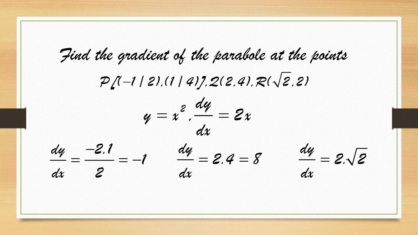 Math Blog Posts: Find the Gradient of the Curve at Specific points