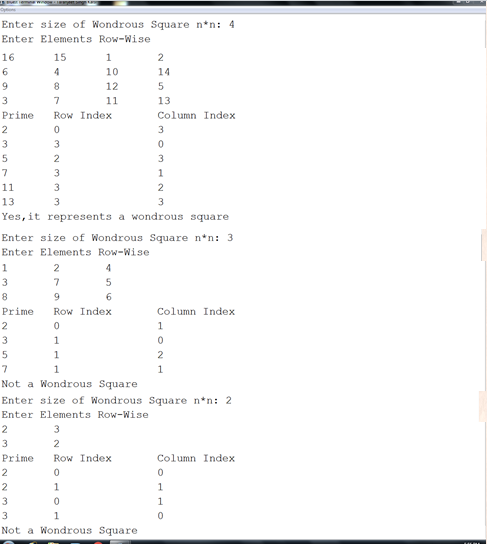 Wondrous Square Program in JAVA