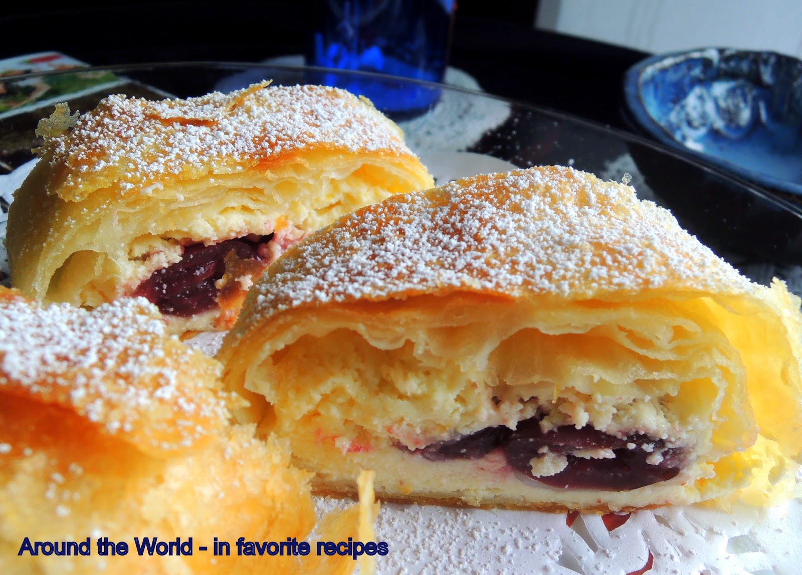 cherry puff pastry strudel