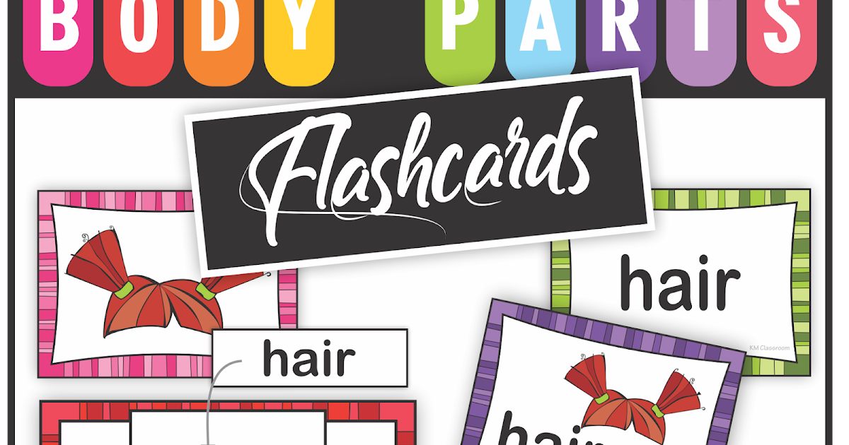 KM Classroom: Body Parts Flashcards, Word Cards